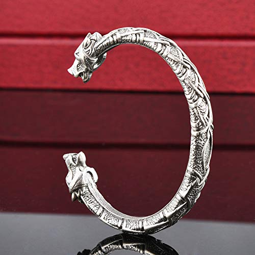 qianji Viking Bear Bracelet Wolf Bangle Cuff Wristband Jewelry (7)