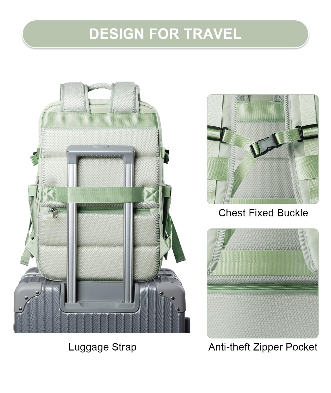 MOYYI Large Travel Backpack for Women 40L Carry on Fit 17inch Laptop Airplanes Approved Personal Item Size Suitcase for Daypack Hiking