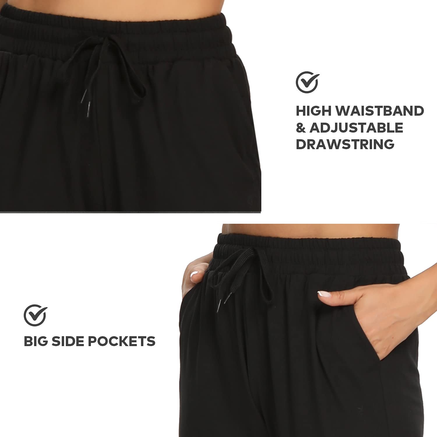 Sweatpants for Women-Womens Joggers with Pockets Lounge Pants for Yoga Workout Running (Medium, No Fleece Lined-Grey)