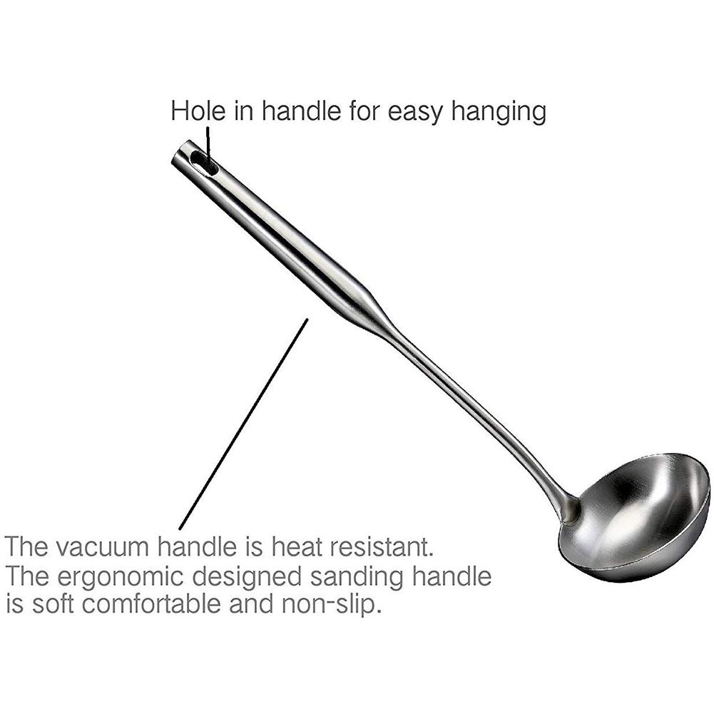 TBWHL Metal Soup Ladle 304 Stainless Steel Gravy Sauce Ladle with Long Handle for Kitchen 13.4"