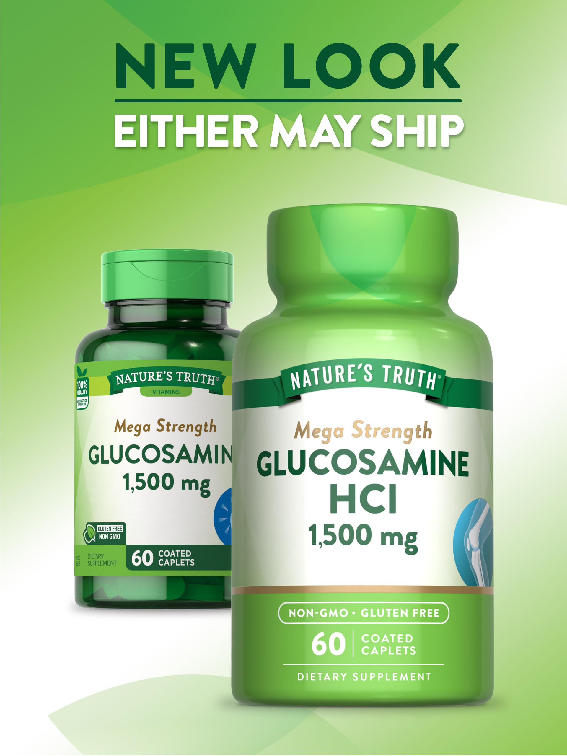 Nature's Truth Glucosamine HCI 1500mg | 60 Caplets | Mega Strength Supplement | Non-GMO & Gluten Free Supplement