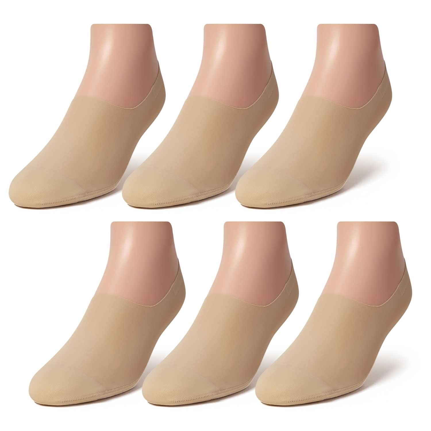 SHEEC | Secret 2.0 | High-cut | Thin Liner No Show Socks for Dressy Shoes Cream/Medium Men's (6/Pairs)