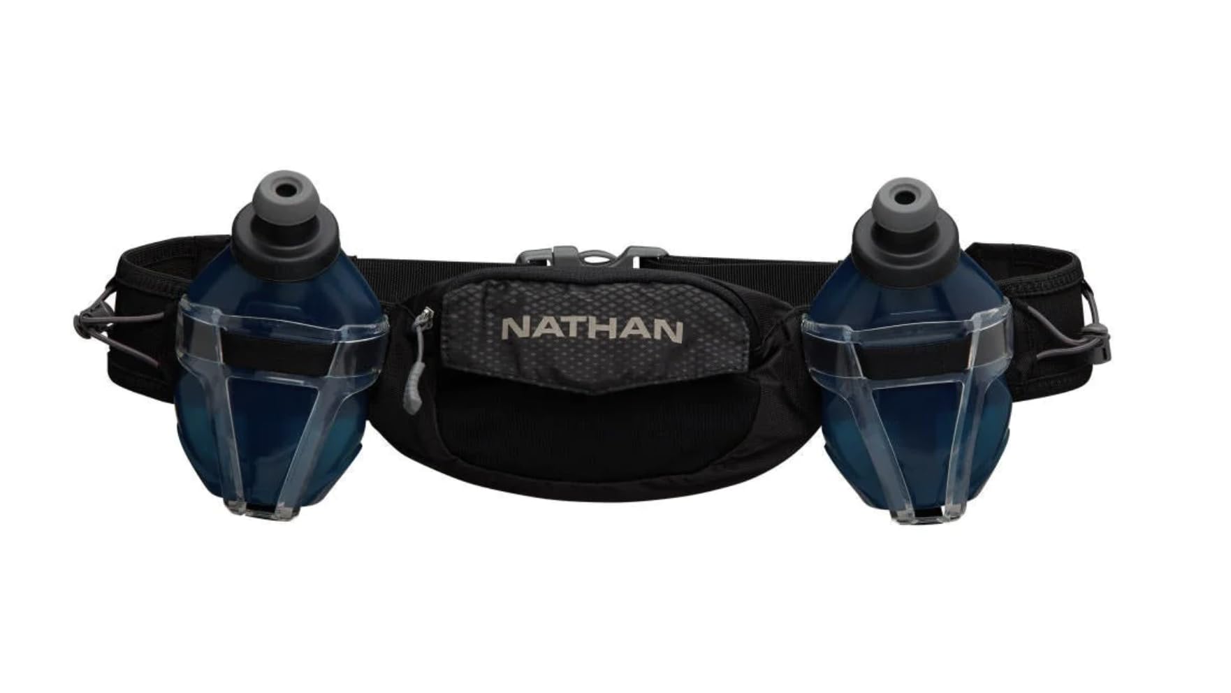 Nathan Hydration Insulated Running Belt Trail Mix Plus - Adjustable Running Belt – TrailMix Includes 2 Insulated Bottles/Flask – with Storage Pockets. Fits Most iPhones (One Size, Black)
