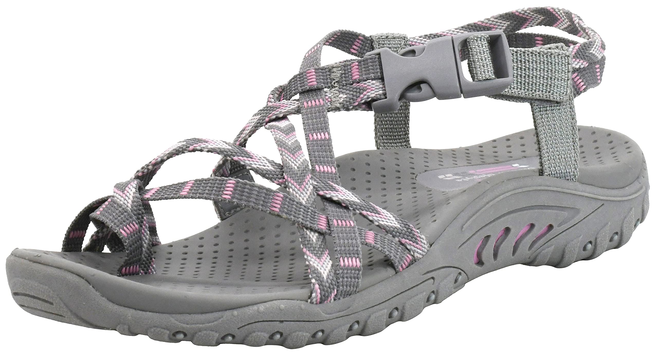 Skechers womens Reggae-islander - Multi-strap Toe Thong Slingback Sandal, Grey, 10 US
