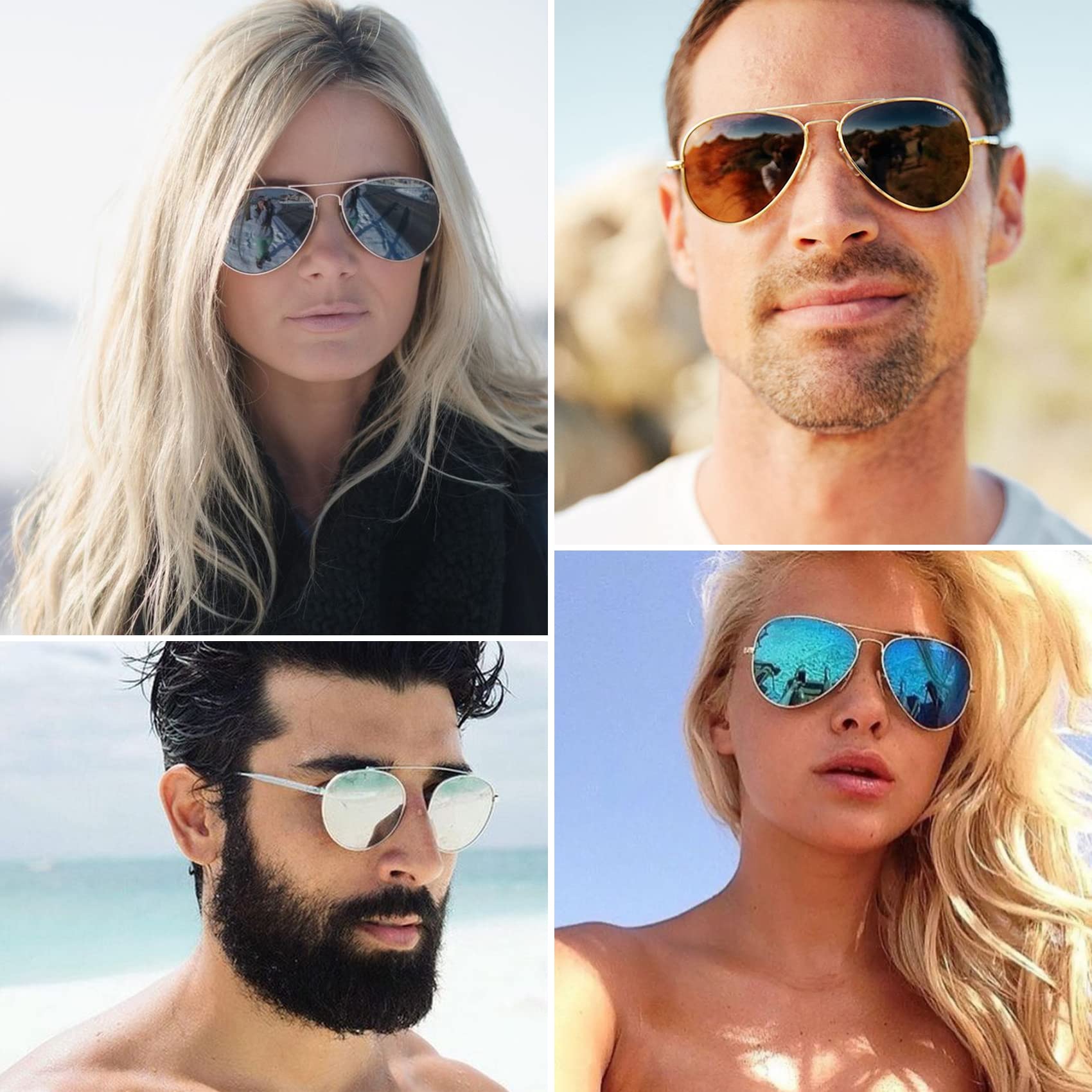 VIYSIOO Aviator Sunglasses for Men Women, Classic Polarized Sunglasses Men Womens Trendy Retro Style UV400 Protection