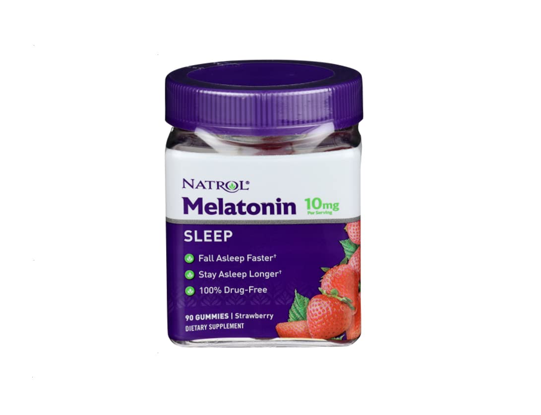 Natrol Melatonin 10 mg Gummies Strawberry - 90 ct, Pack of 3