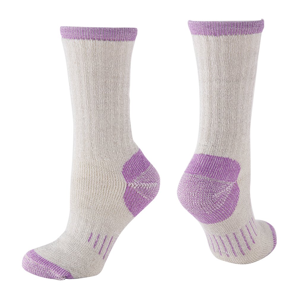 NEVSNEV 4pairs 70% Merino Warm Wool Women Crew Socks - Hiking Outdoor Athletic Thermal Thickening Cushion 9-11