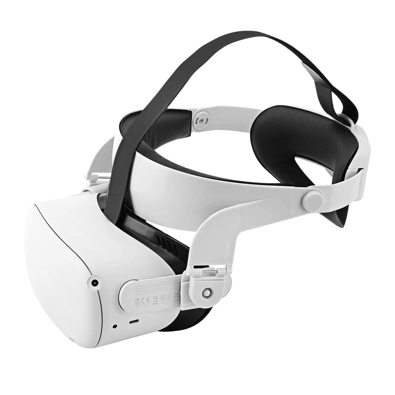 Xiufavty VR Headset Strap Accessories for Meta/Oculus Quest 2, Adjustable Strap with Head Cushion Replacement for Elite Strap, Protective Reduce Pressure Headband for VR Headset