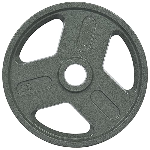 Multiple Olympic 35LB Weight Plates, Bumper Plates Barbell Weights with 2 Inch Grip for Strength Training Weightlifting Weight Loss Home Gym Equipment (3-hole 35lb green)