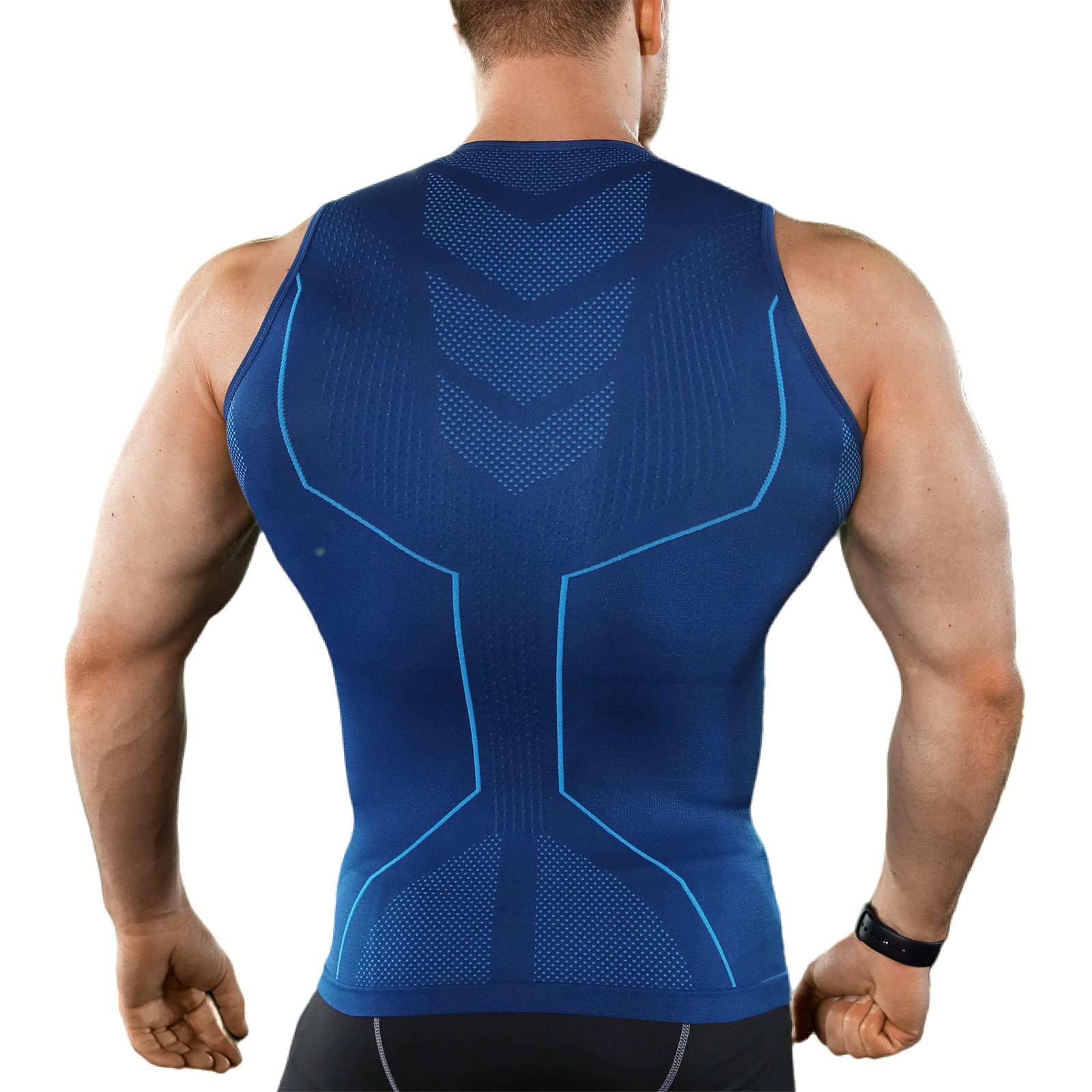 TNTOR Men's Compression Vest (XL, Blue)