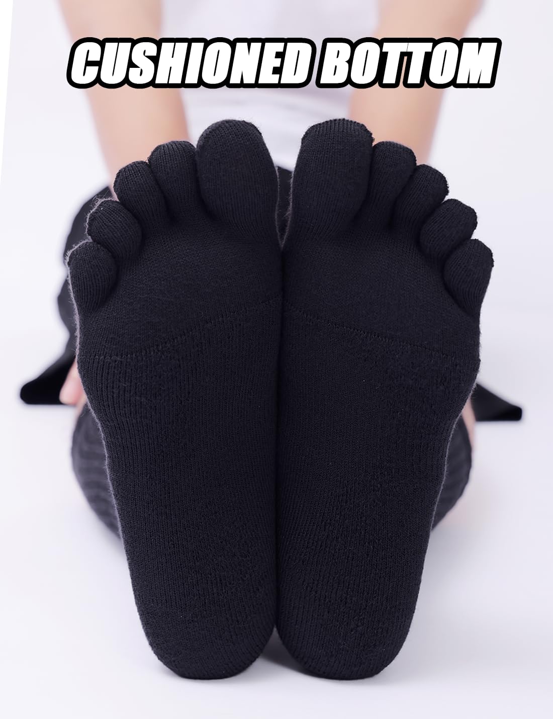 TikMox Toe Socks for Men Women Ankle Socks for Running CoolMax Five Finger Socks Large(3 Pairs)
