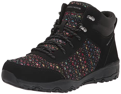 Skechers Women's Lace up Boot Hiking, Black Multi, 8.5