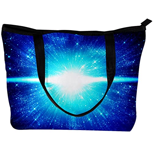 Women's Large Size Canvas Shoulder Bag Hobo Crossbody Handbag Casual Tote, Blue Universe Stars Galaxy