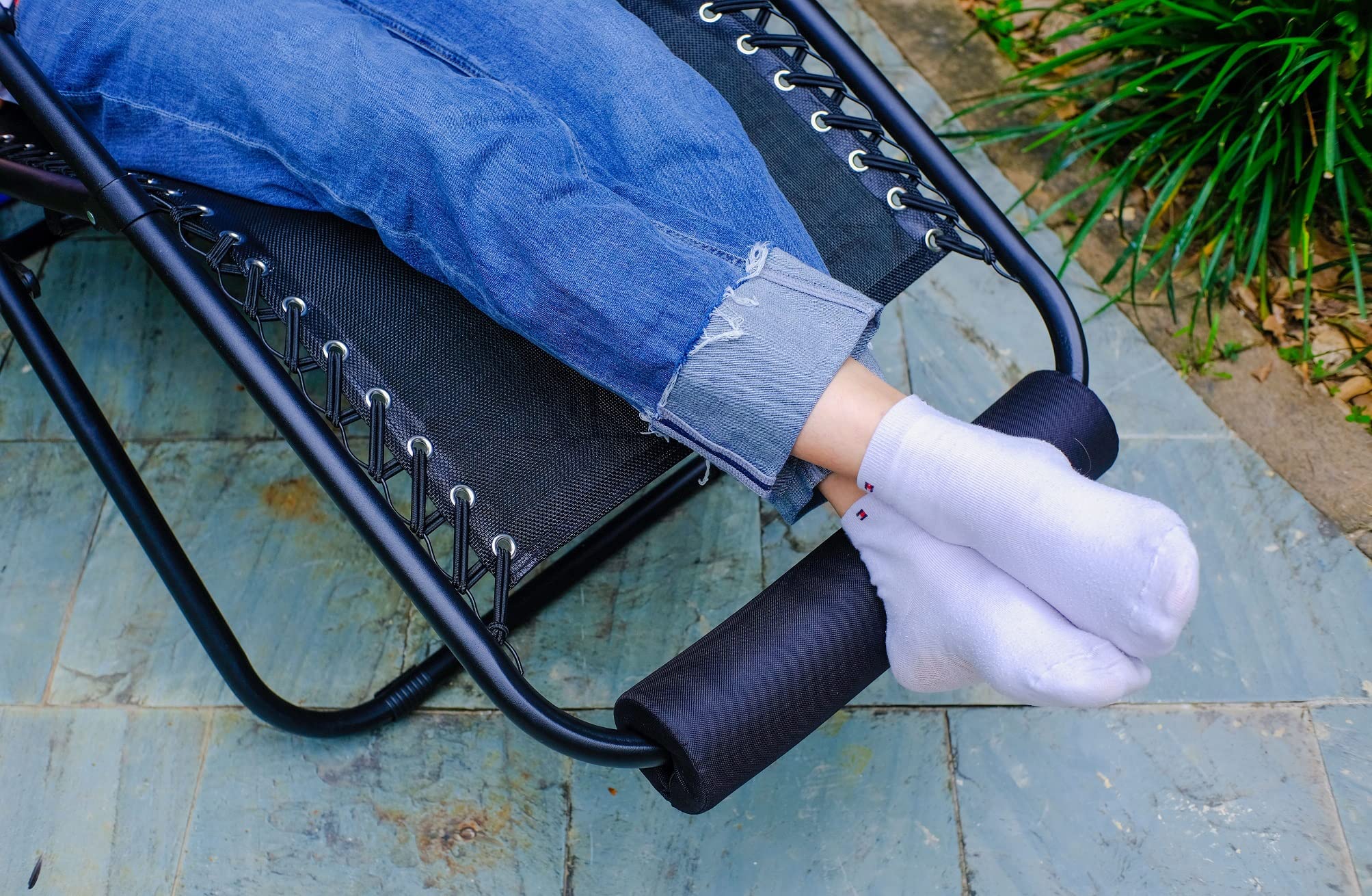 Zero Gravity Chair Cushion for Foot Rest, TOPJUM Footrest Cushion for Anti Gravity Folding Recliner, Footrest Padding for Patio Lawn Outdoor Chair, Lounge Accessory for Tall User