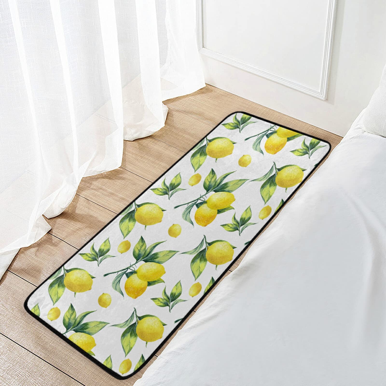 SLHKPNS Lemon Kitchen Rug Non-Slip Lemon Kitchen Mat Rug Comfort Runner Doormat 39x20 Inch Soft Floor Mat for Home Kitchen Decor