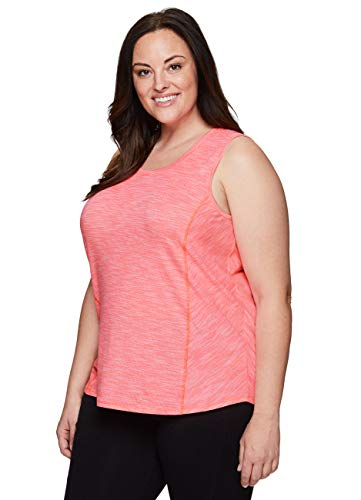 RBX Active Women's Plus Size Athletic Quick Dry Space Dye Relaxed Sleeveless Crewneck Workout Yoga Tank Top