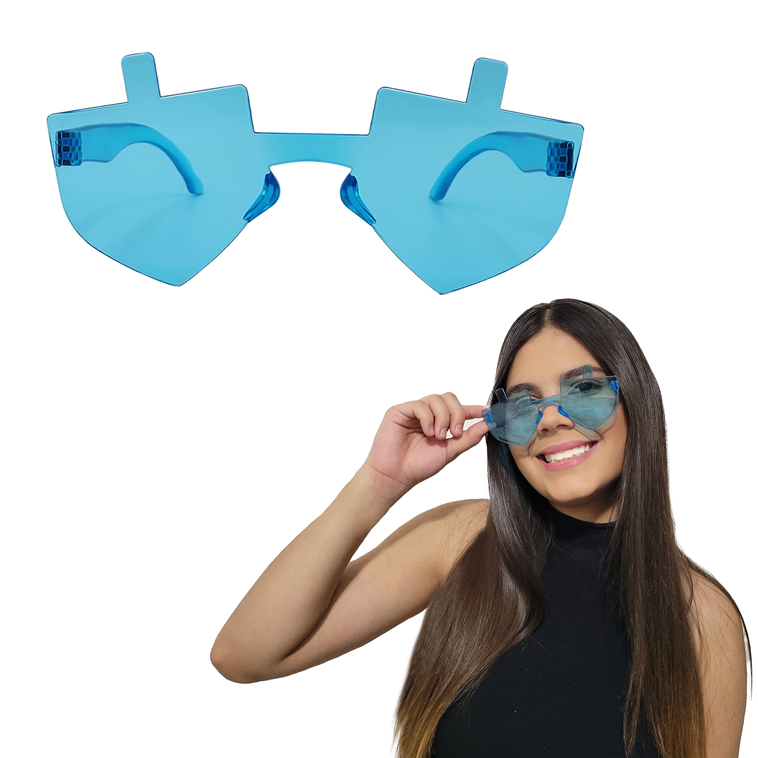 The Dreidel Company Hanukkah Dreidel Shaped Glasses, Costume Dress-Up Pretend Play (3-Pack)