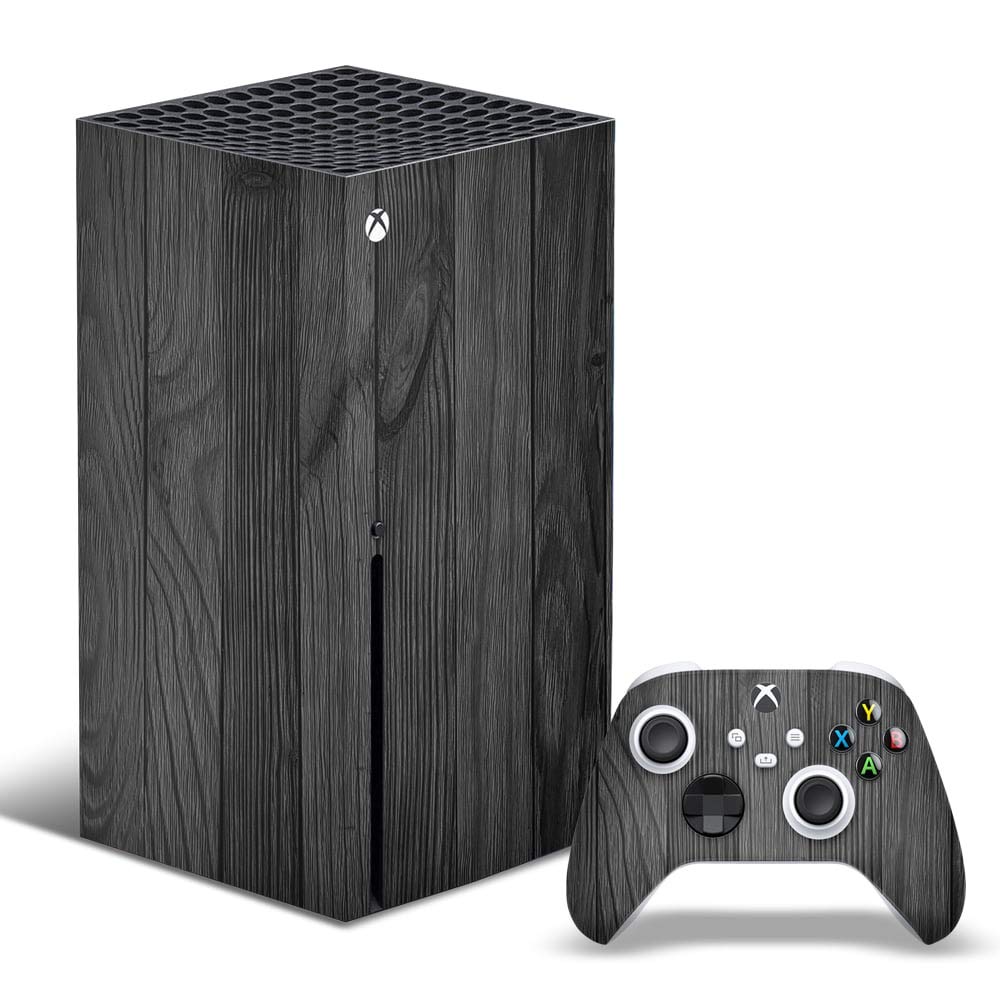 SkinNit Decal Skin For Xbox Series X: Black Wood