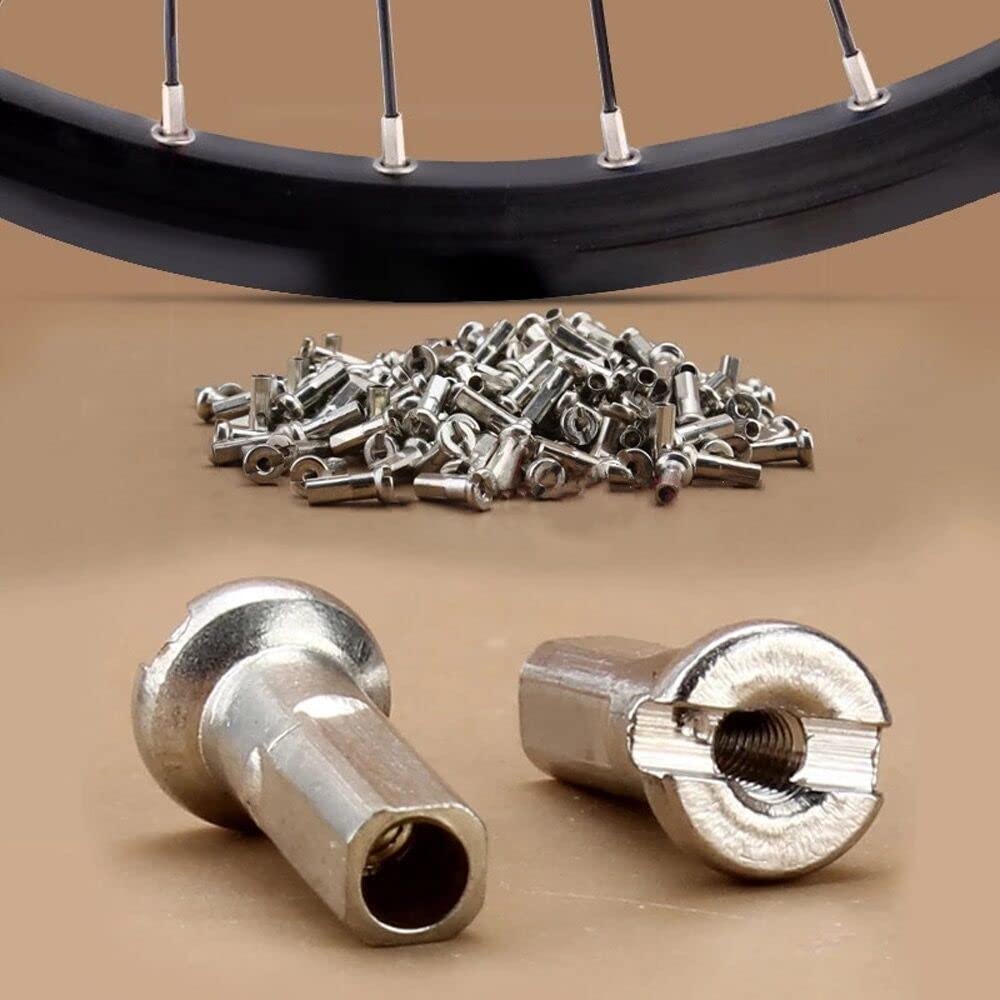 SENQI Bike Spokes Nipples End Caps Spoke End Tips Wheel Spoke Nipples Decor for 14G Mounbtain Bikes Road Bikes 36 Pcs Silver