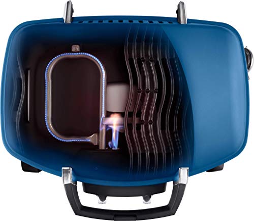 Napoleon TravelQ 285 Portable Gas BBQ Grill, Propane, Blue Lid - TQ285-BL-1 β Two Burners, Cast Iron Cooking Grids, Ideal for Camping & Tailgating