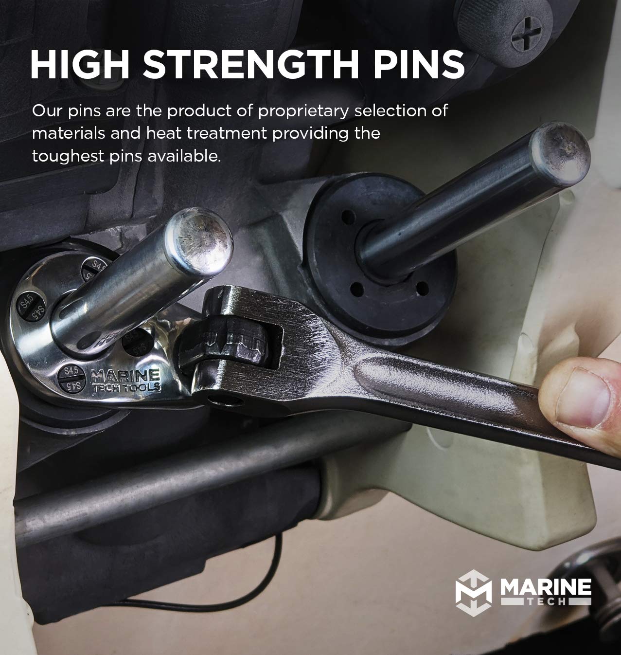 Marine Tech Tools 40mm Pin Wrench (AMT0018) with L-6 Pins, Outboard Trim Pin Wrench, Mercury Verado Trim Cap Removal Wrench, Boat Tools, Fits on Mercury Verado 175-350HP