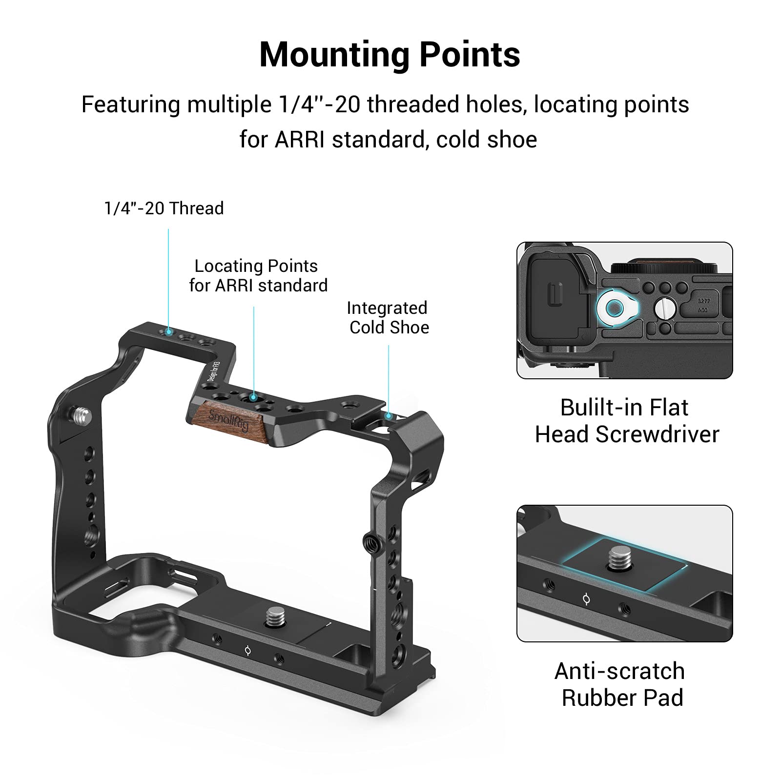 SMALLRIG FX3 Camera Cage Kit for Sony FX3 (ILME-FX3) with NATO Top Handle, Cable Clamp for HDMI & NATO Rail - 3310