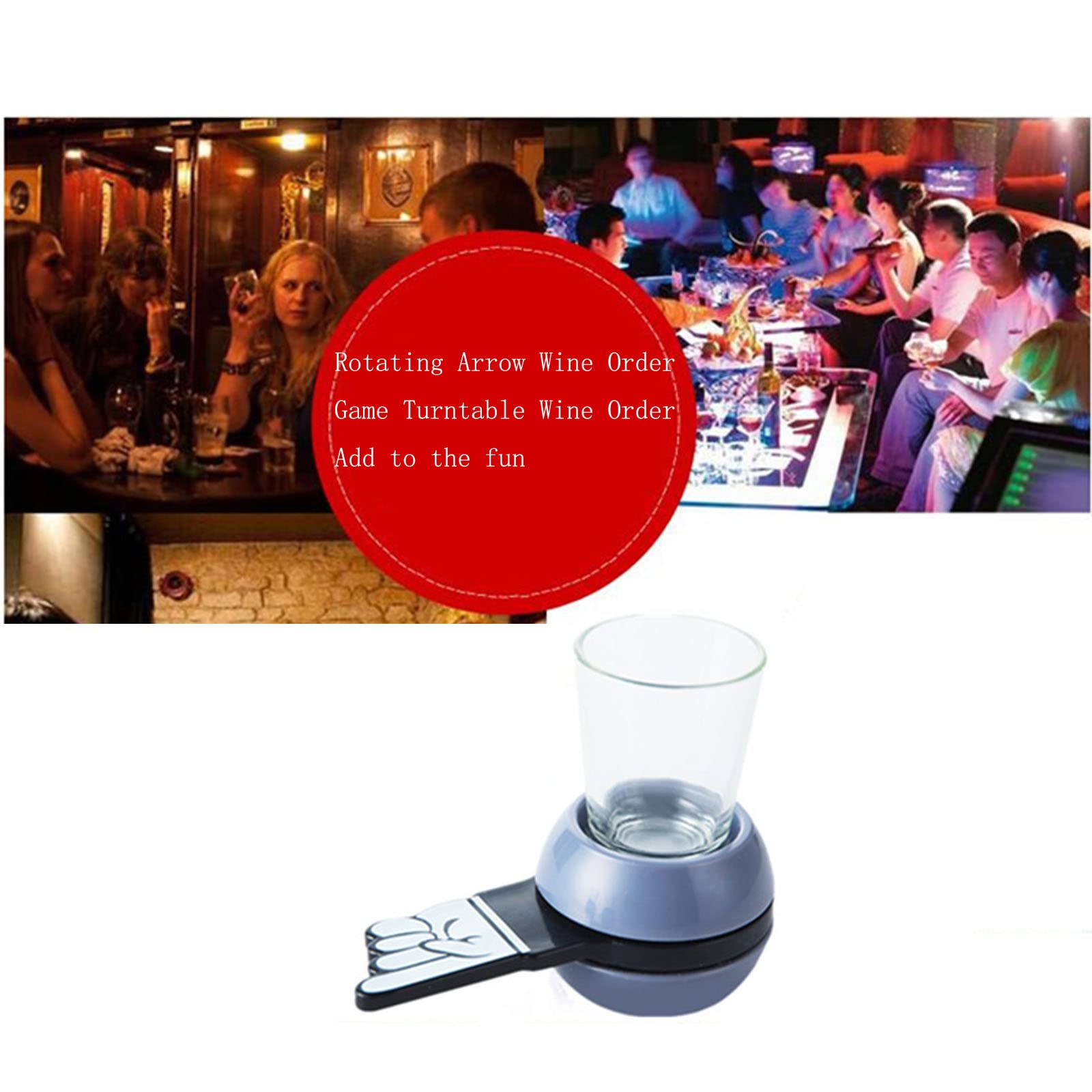 Spin the Shot Drinking Arrow Oointer Turntable, Bar Family Party Drinking Game Supplies, Shot Glasses,Shot Spinner (Cup Included)