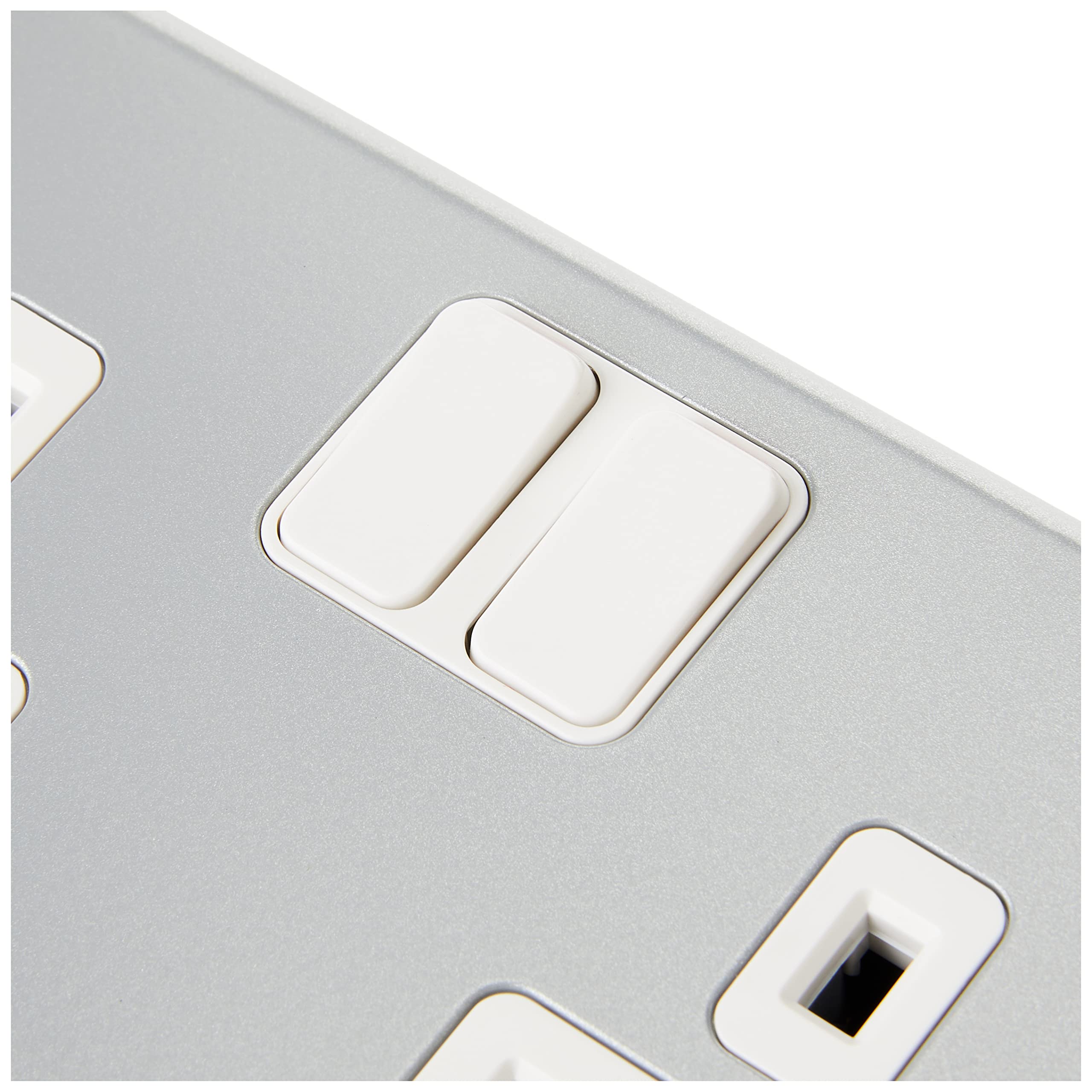 Metalclad Plus MK K2946D5 ALM 13 amp 2-Gang Double-Pole Switch Socket (No Back Box)