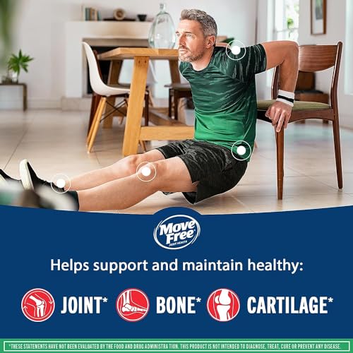 Move Free Advanced Plus MSM Coated Tablets, Joint Health Supplement with Glucosamine and Chondroitin, 120 Count, Pack of 2