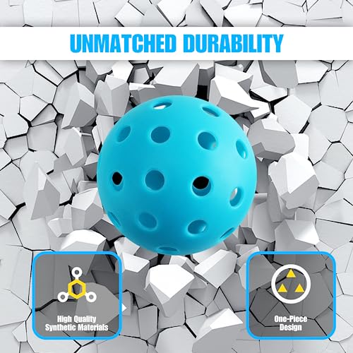 USAPA Approved Outdoor Pickleball Balls - 16 Pcs High-Bounce Balls with 40 Holes for Superior Durability | Tournament-Quality Set in 4 Bright Colors with Convenient Mesh Bag