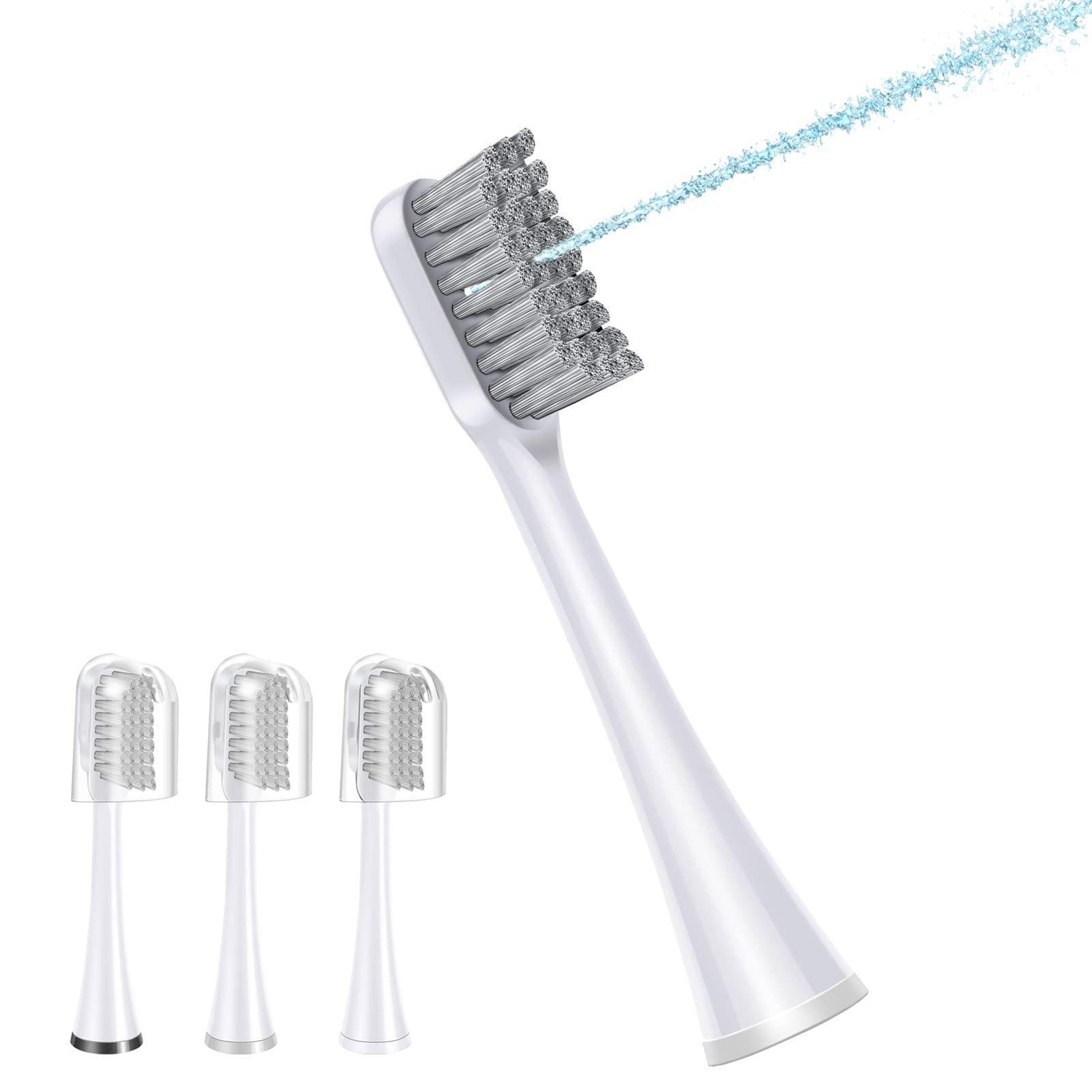 新品 Flossing Toothbrush Heads Replacement, 3 Count, Compatible for Water-pik Sonic Fusion/2.0 SF-01, SF-02, SF-03, SF-04 (Full Size, White)