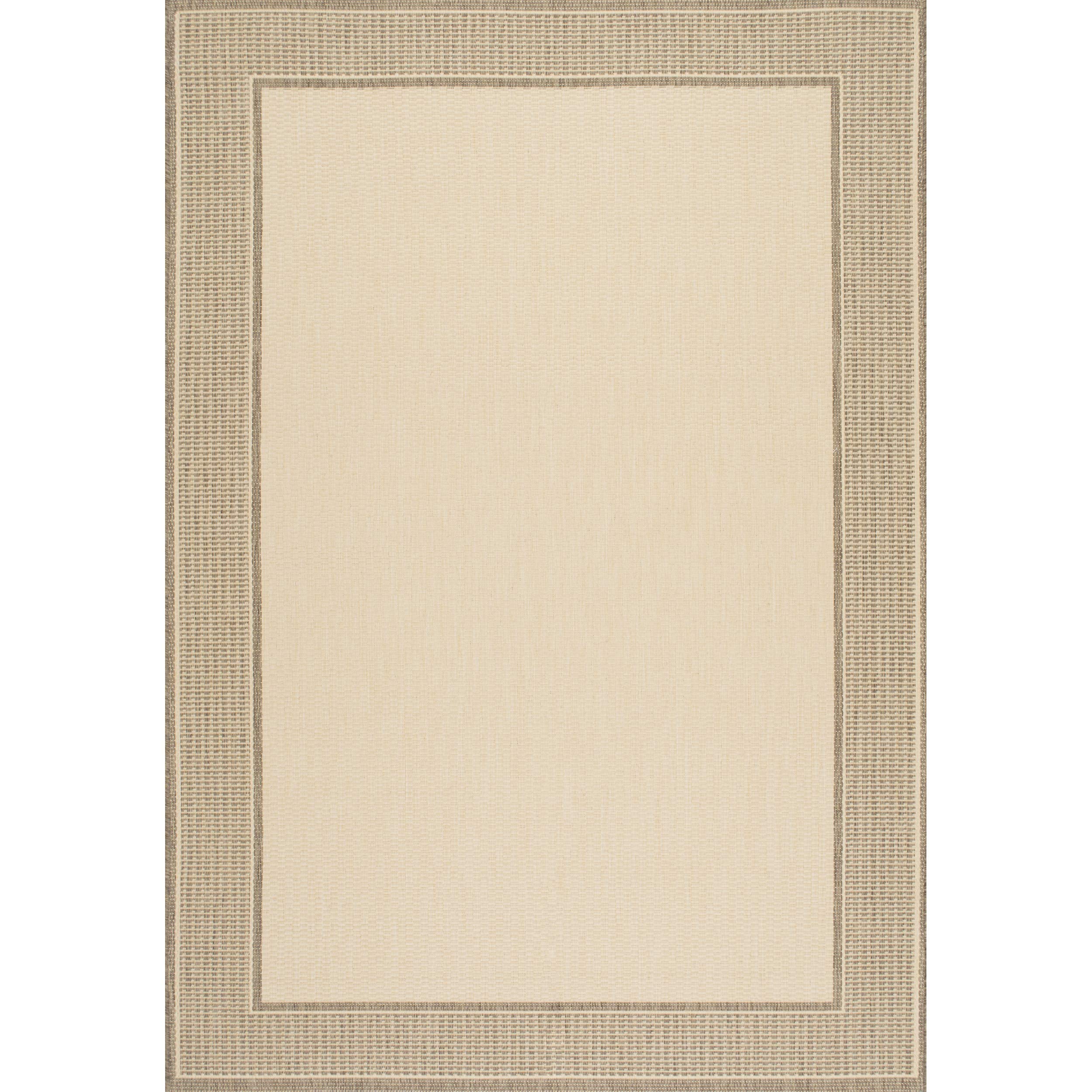 nuLOOM Gris Bordered 3x5 Indoor/Outdoor Accent Rug for Living Room Patio Deck Front Porch Entryway Kitchen, Beige/Tans