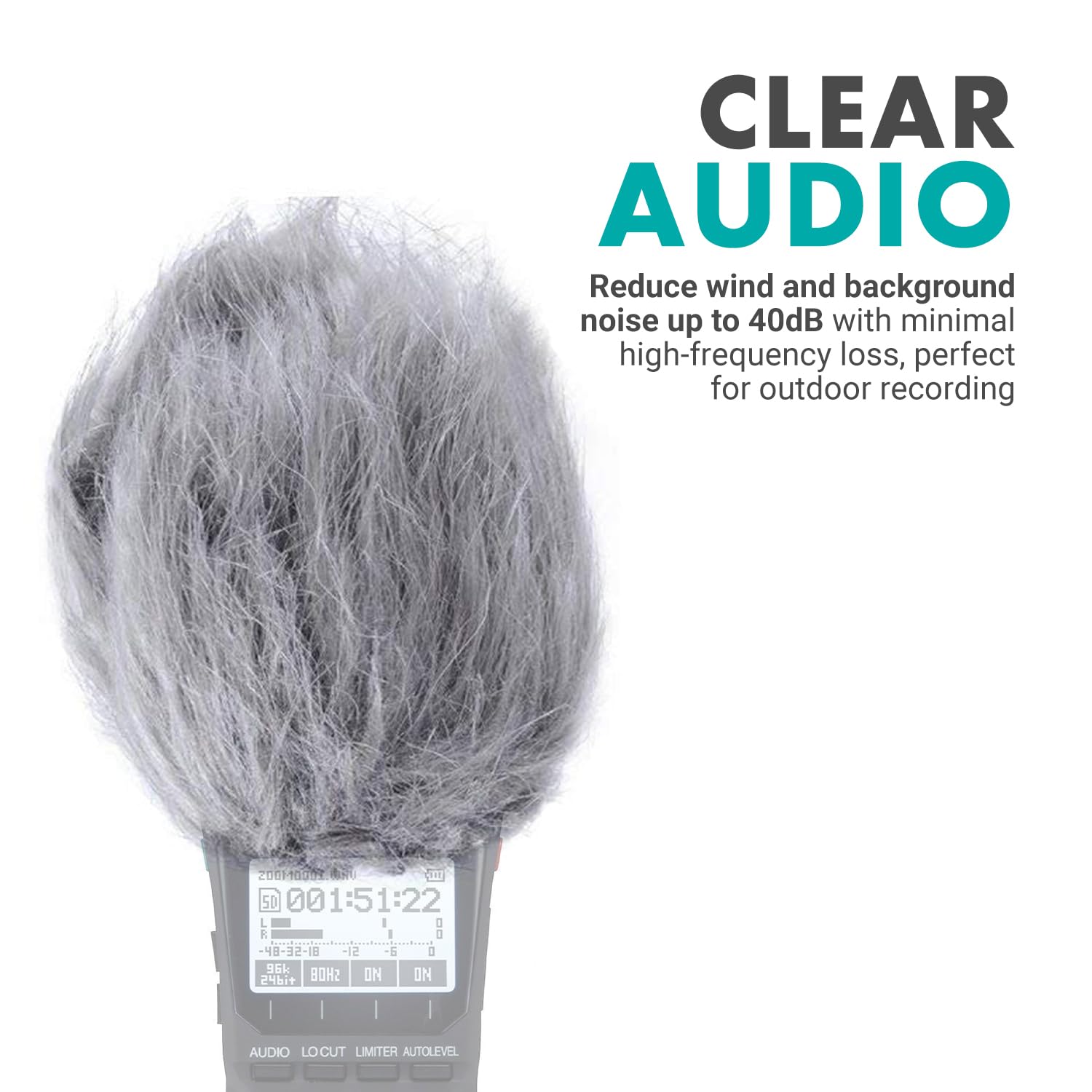 Movo AEK-Z4 Handy Portable Recorder Accessory Kit with Mic Grip, Shock Mount, and Deadcat Windscreen for Zoom H1n, H2n, H4n, H5, H6, DR-40X, DR-05X, DR-07X, DR-22WL, DR100MKIII