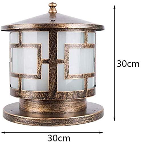 Post Lights Retro Post Light LED Pillar Lamps E27 Column Lights Outdoor Garden Pillar Lamp Sconce Porch Home Fence Boundary Villa Lighting (Size : M)