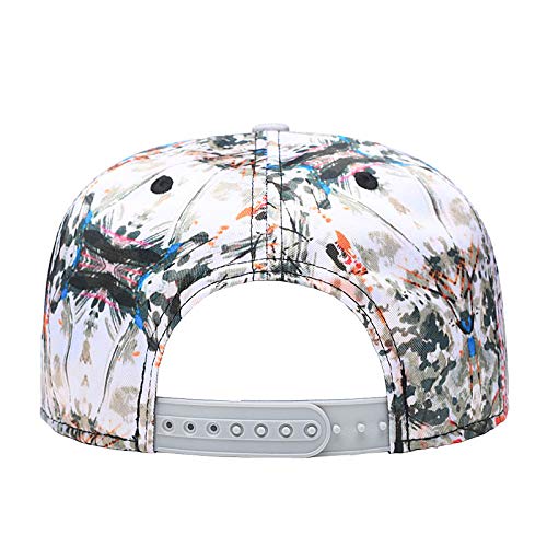 Palm Tree Print Snapback Hats for Men Women - Coconut Coco Flat Bill Brim Trucker Hat Dad Adjustable Baseball Cap Blue
