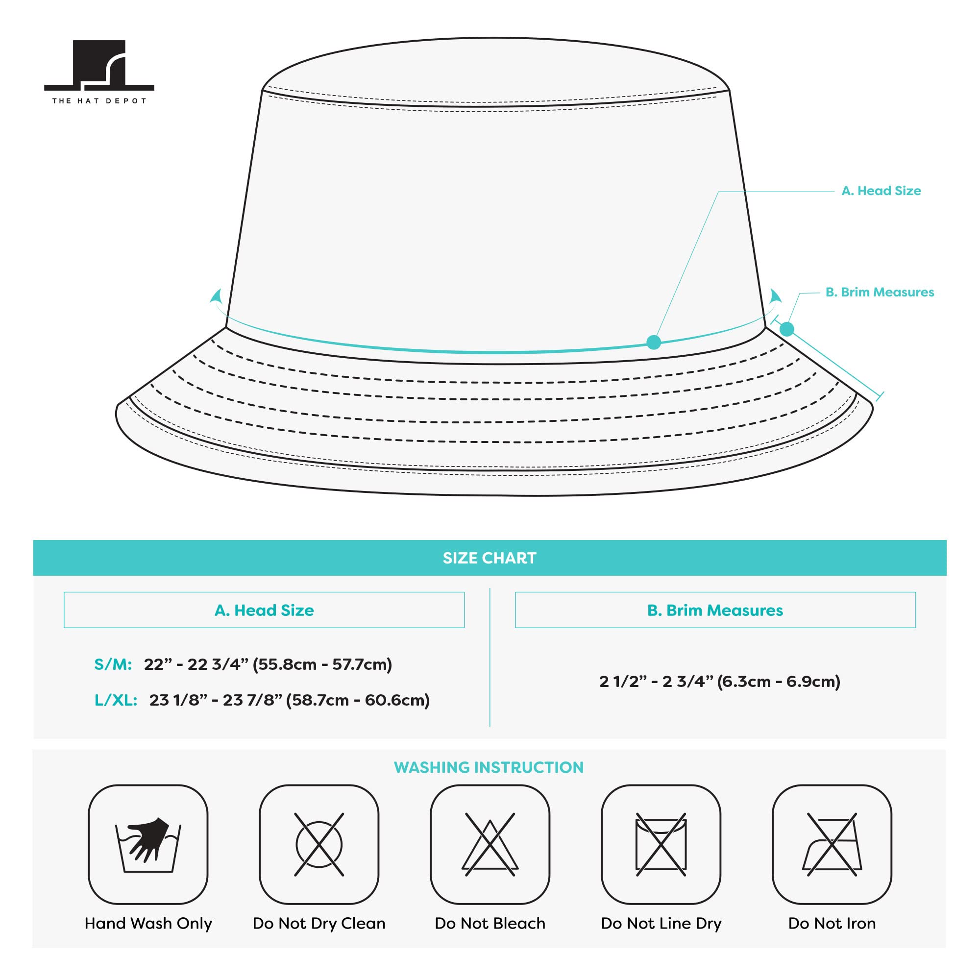 The Hat Depot 100% Cotton Long Brim & Deeper Packable Summer Travel Fashion Bucket Hat (L/XL, White)