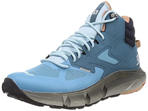 Salomon Women's Predict Hike MID Gore-TEX Hiking Boots for Women, Mocha Mousse/Blue/Blue, 5