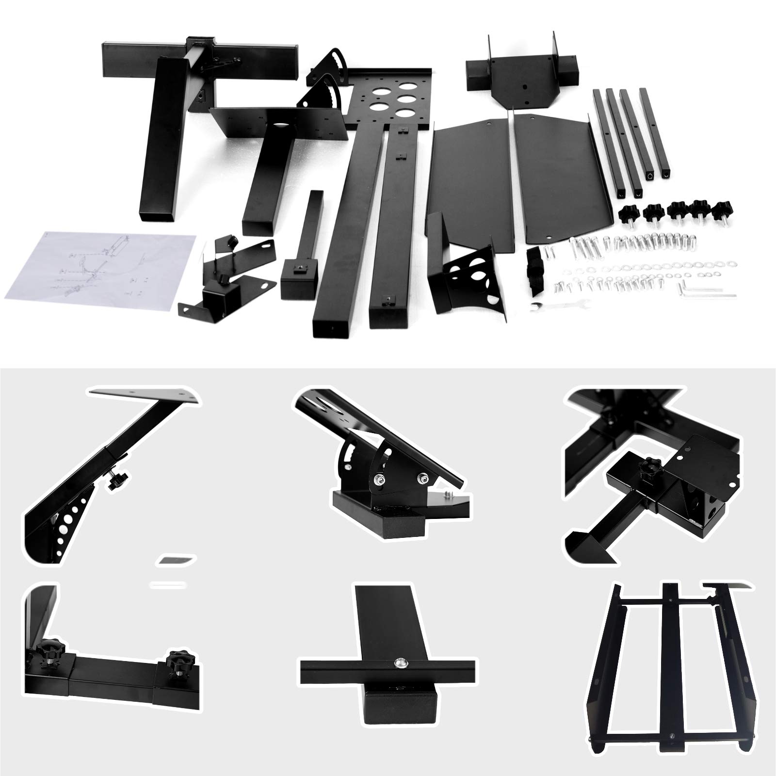 Minneer Racing Wheel Stand Simulator Cockpit for Logitech G25 G27 G29 and G920/ All Thrustmaster/All Fanatec Wheels Fits Xbox, PlayStation, PC (Wheel, Shifter and Seat Not Included)