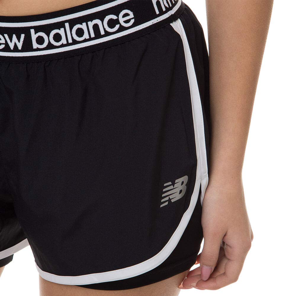 New Balance Women's Relentless 2 in 1 Short 20, Black, Medium
