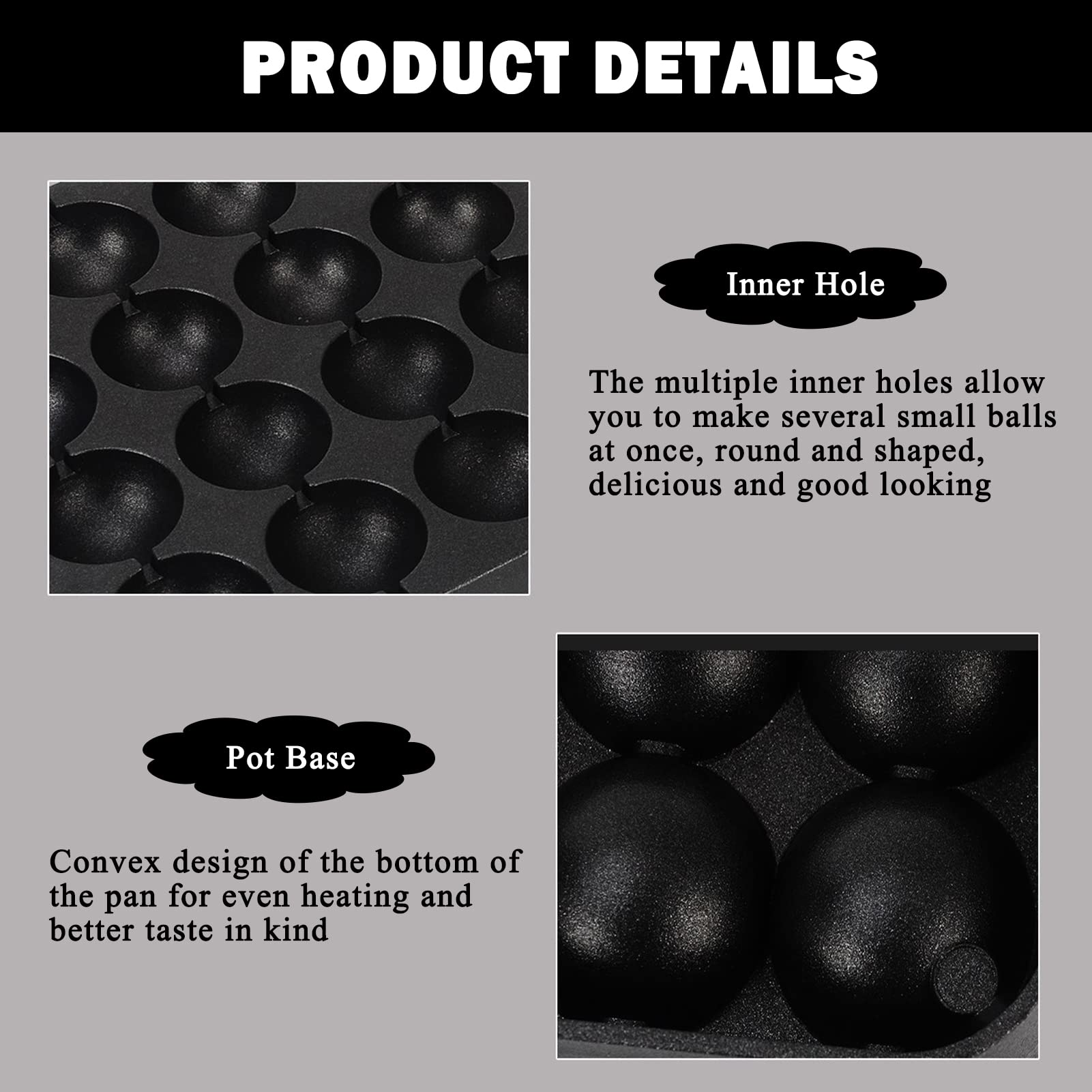 Takoyaki Pan, Non-Stick Takoyaki Tray Cooking Baking Mold Tray used to Make Takoyaki and Round Pancakes