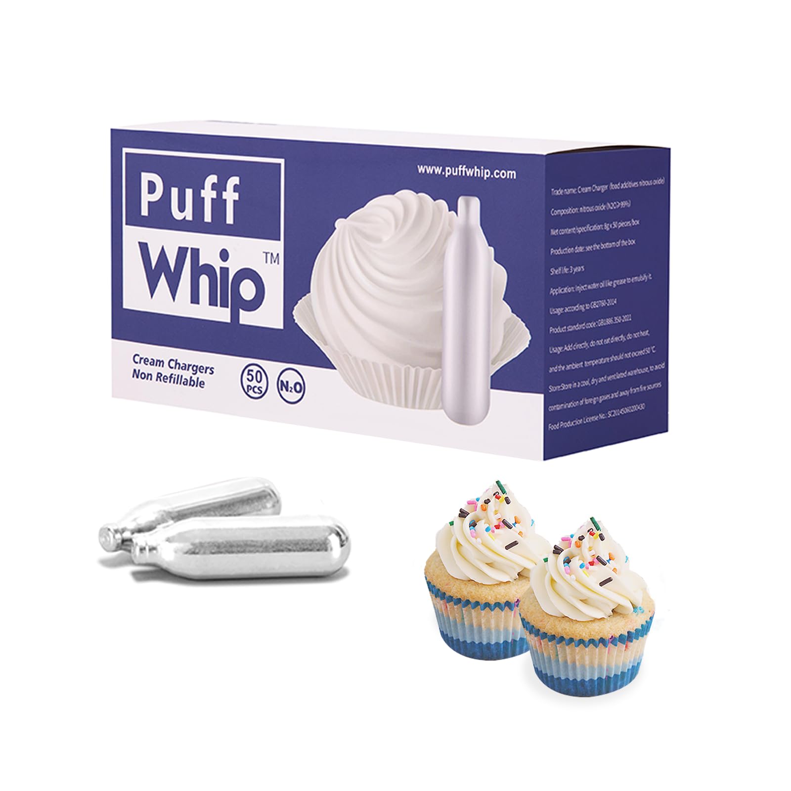 Whipped Cream Charger, 100 Pack N2O Cream Chargers 8 gram Nitrous Oxide Whipped Cream for Whipped Cream Dispenser