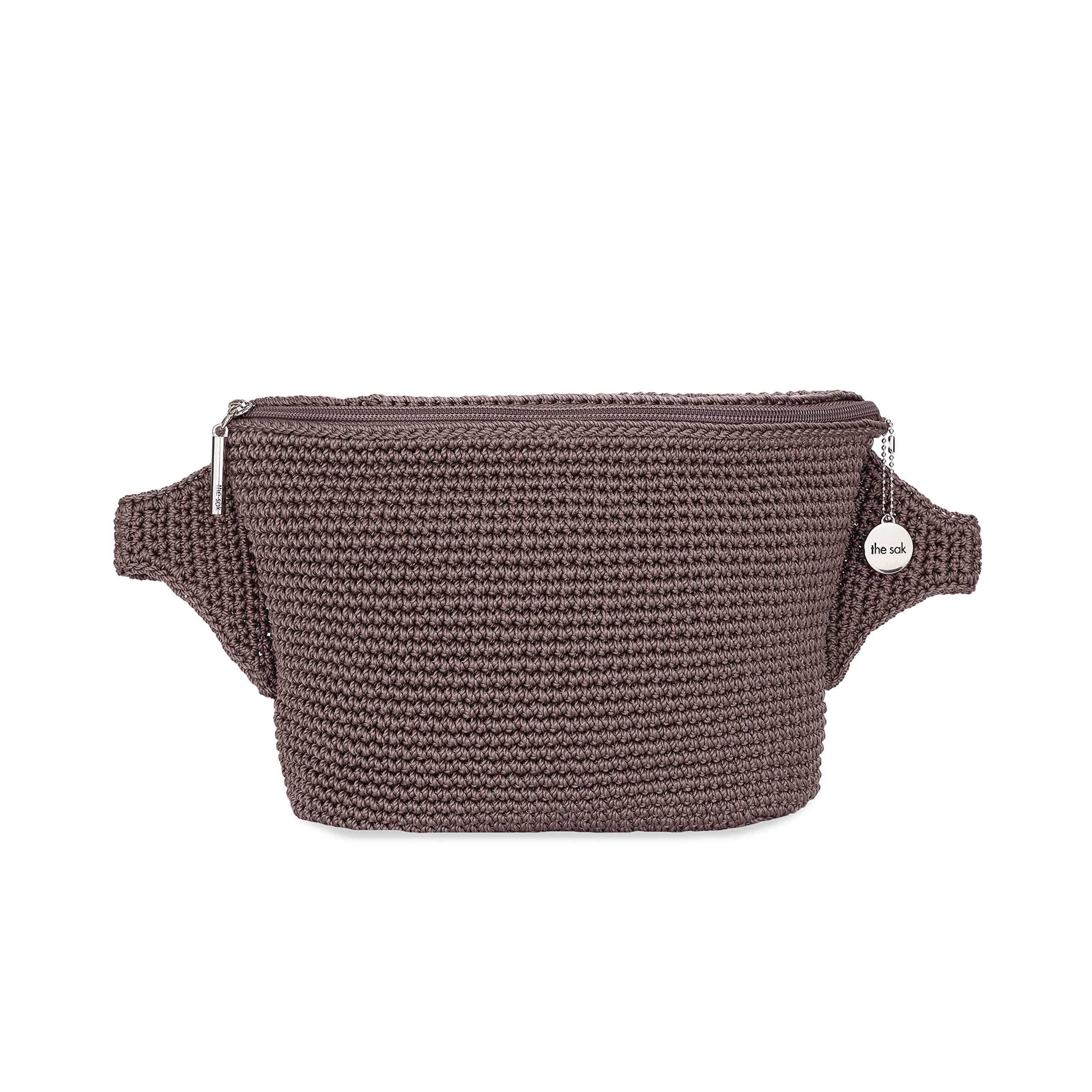 The Sak Caraway Adjustable Belt Bag in Crochet, Convertible Purse, Multi-Use Design, Mushroom