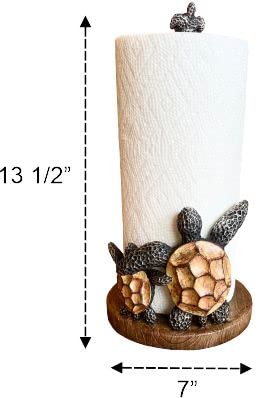 Sea Turtle Love Decorative Paper Towel Holder - Nautical Ocean Beach Coastal Decor - Turtle Hugs