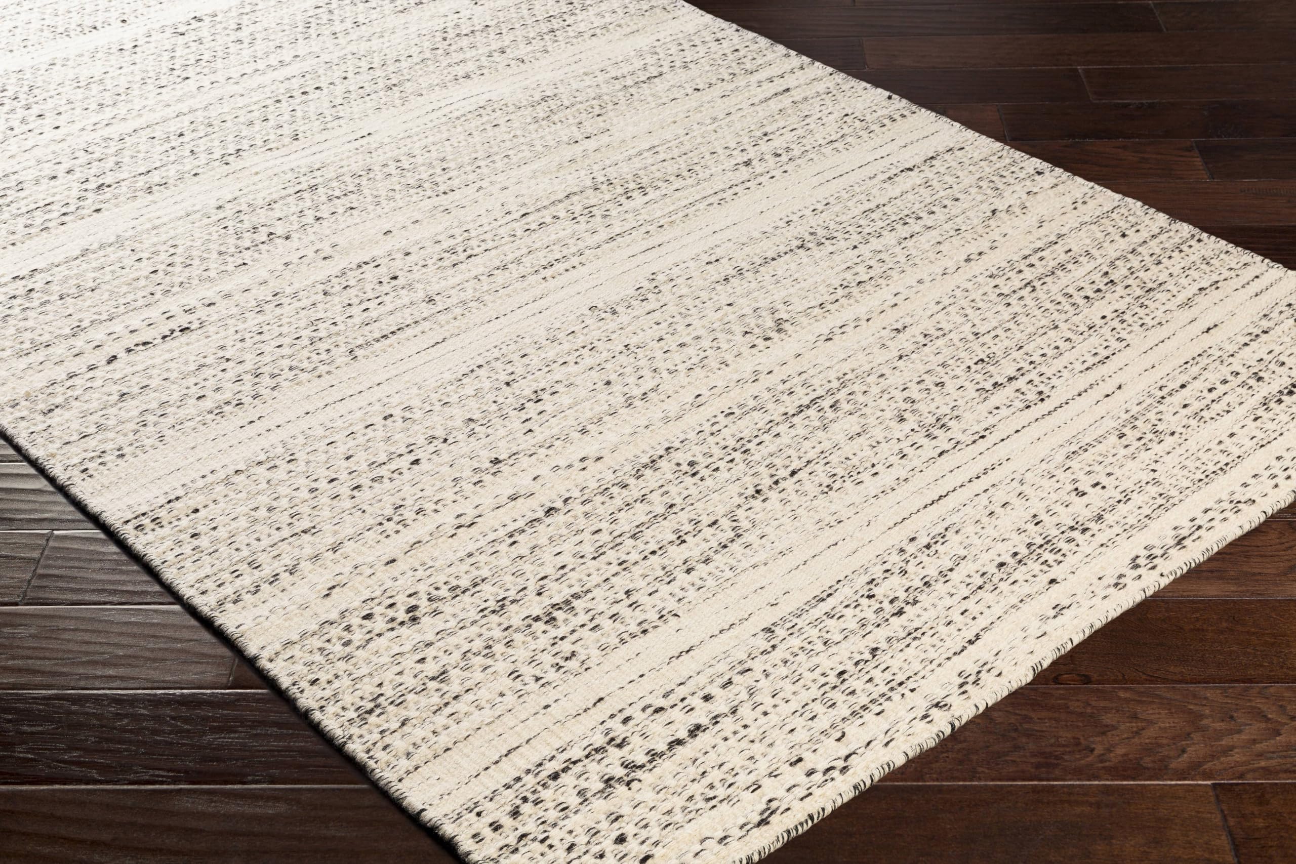 Mark&Day Wool Rugs, 5x7 Marie Global Cream Area Rug, White Black Carpet for Living Room, Bedroom or Kitchen (5' x 7'6")