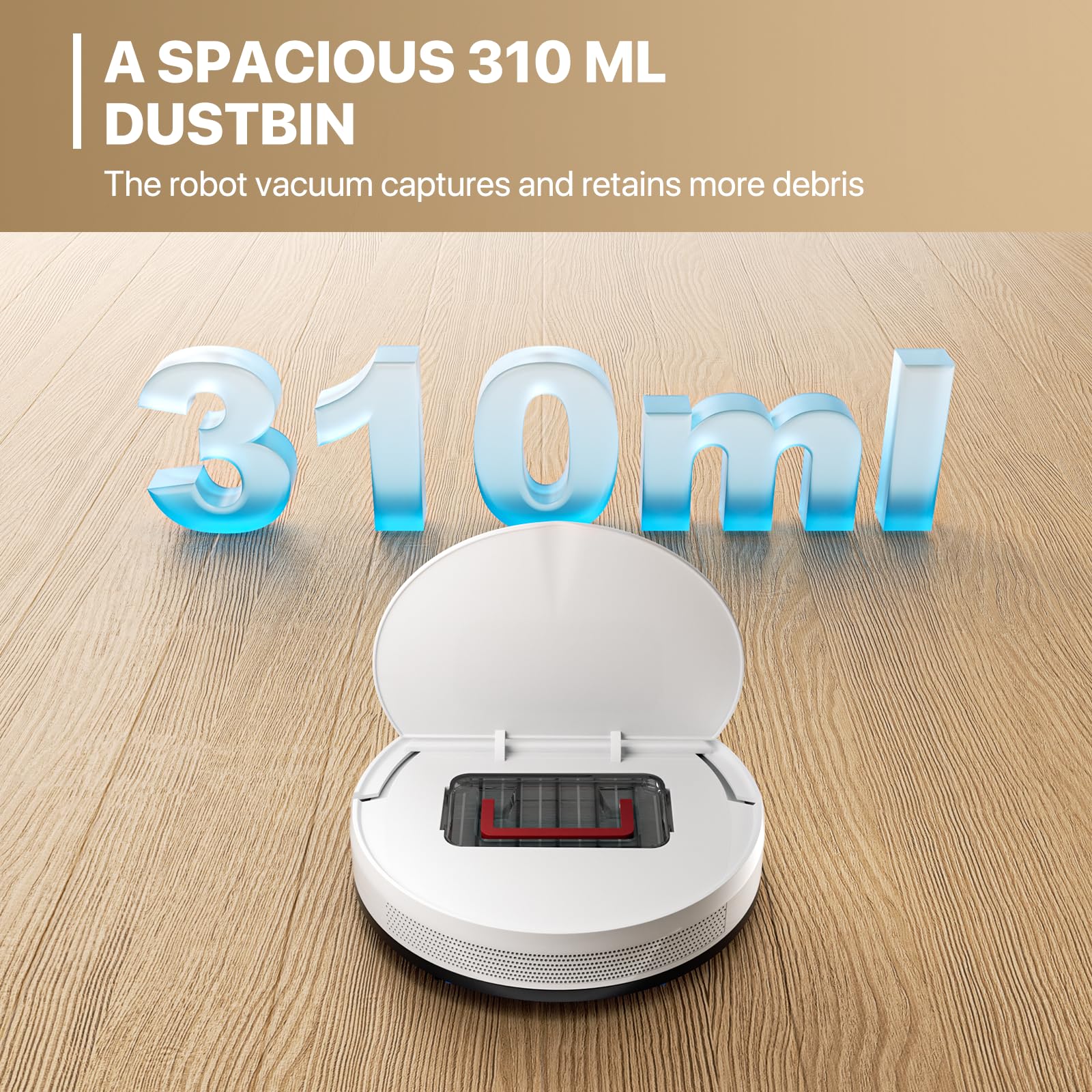 mollie Robot Vacuum Cleaner, Tangle-Free Suction, Auto Self-Charging Robotic Vacuum Cleaner Ideal for Low Carpet Pet Hair Hard Floors, White