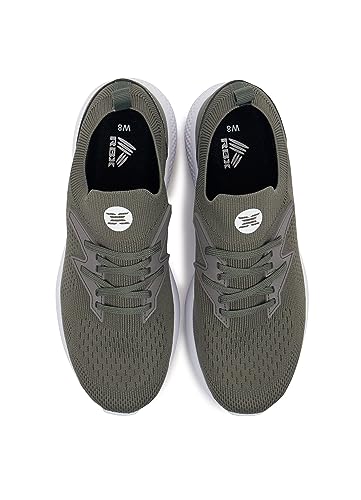RBX Women's Slip On Athletic Training Shoe Lightweight Running Sneaker Quick Dry Mesh Breathable Gym Shoe Easy Slip On Lace Up Sneakers for Walking, Workouts, Commuting, Casual Wear Olive 7.5