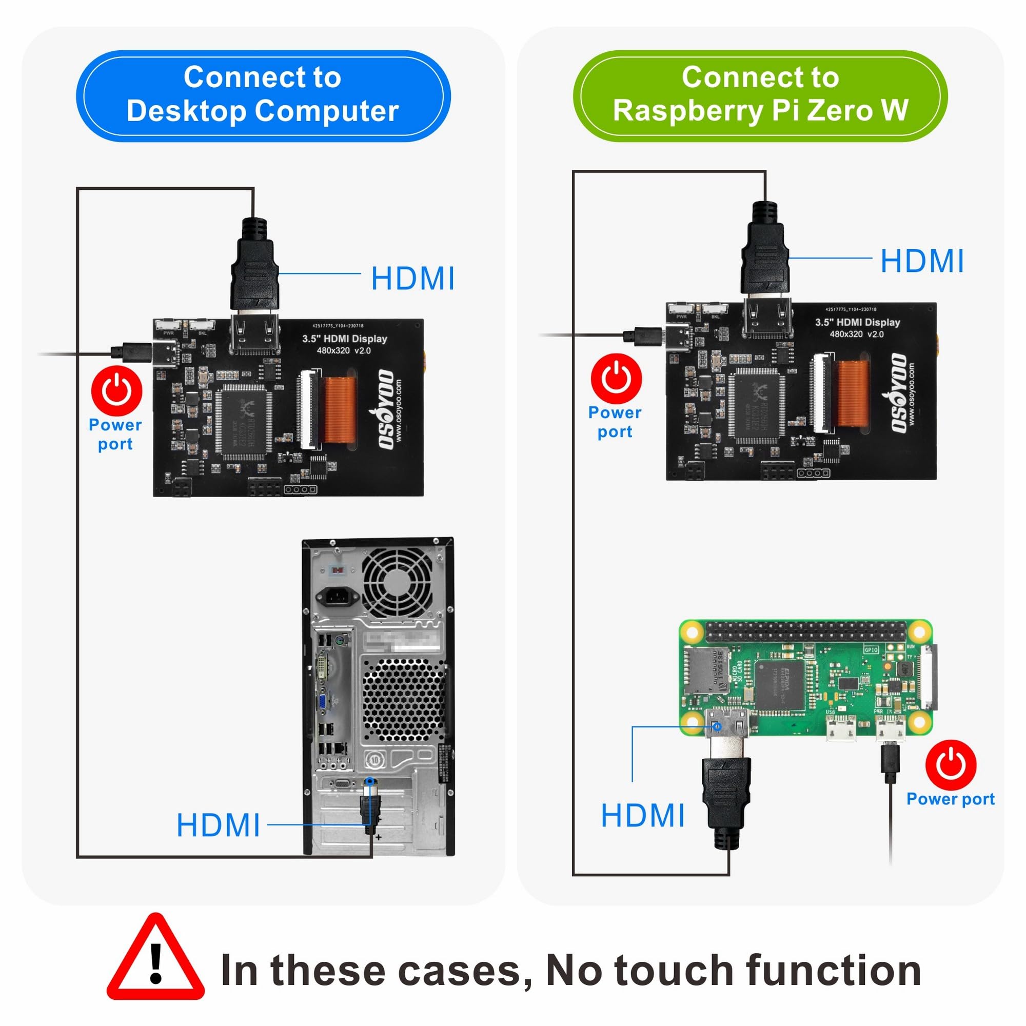 OSOYOO 3.5 inch HDMI LCD Touch Screen Monitor Display TFT 480 * 320 Pixel Resolution for Raspberry Pi 5 4 3 Model B B+ 2 with Stylus Pen