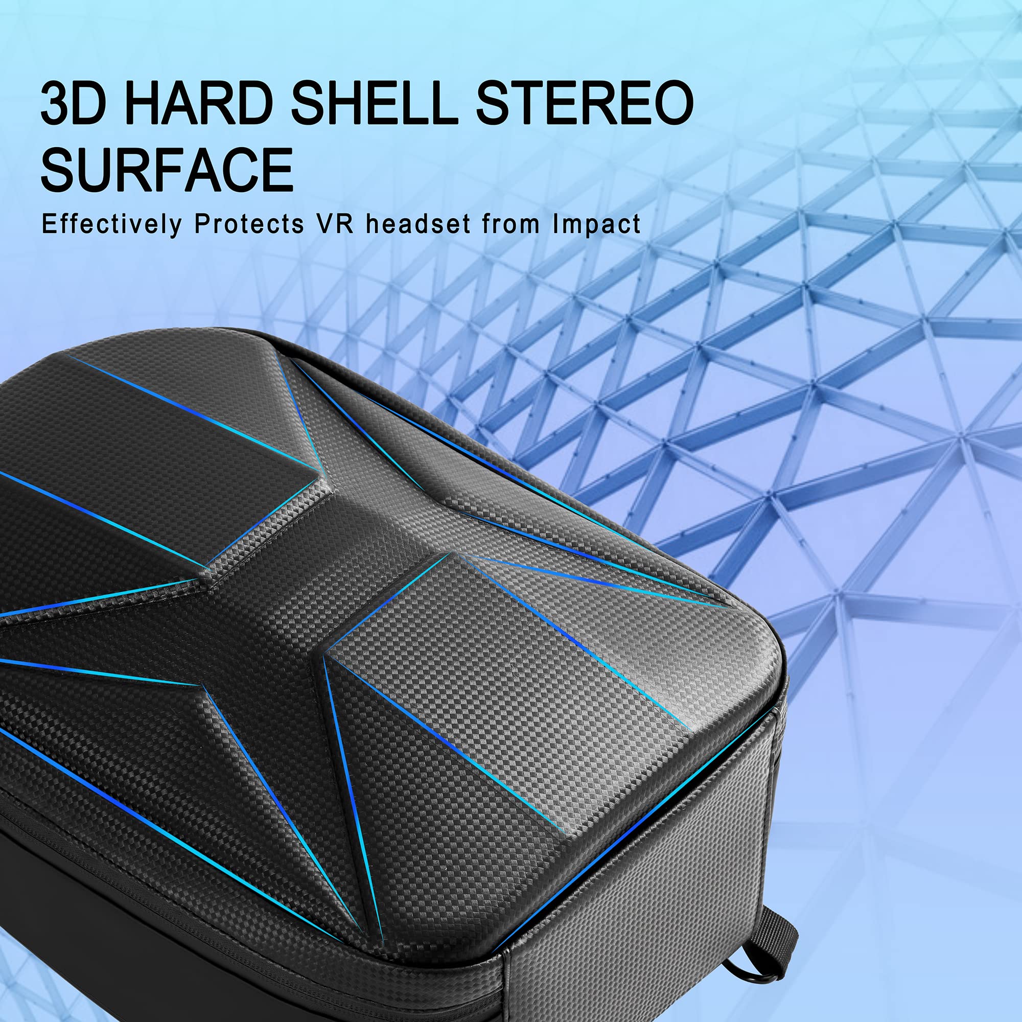 VR Oculus Quest 2 Case, Hard Carrying Case Backpack for Storing Oculus Headset Controller, Lightweight Travel Case for Oculus/Meta Quest 2 Accessories…