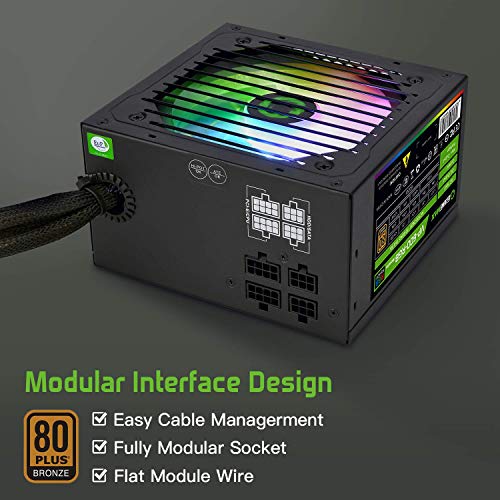 Power Supply 600W Semi Modular 80+ Bronze, GAMEMAX VP-600-RGB(Modular)