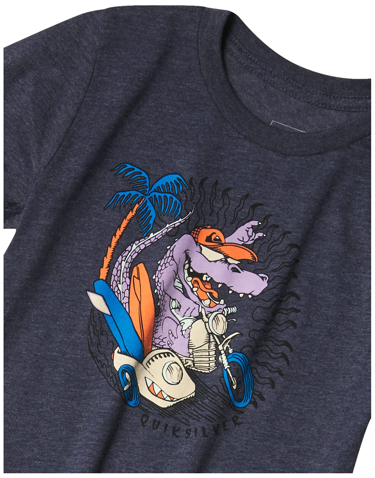 Quiksilver Boys' Sidecar Croco T-Shirt Tee, Navy Blazer Heather, 4
